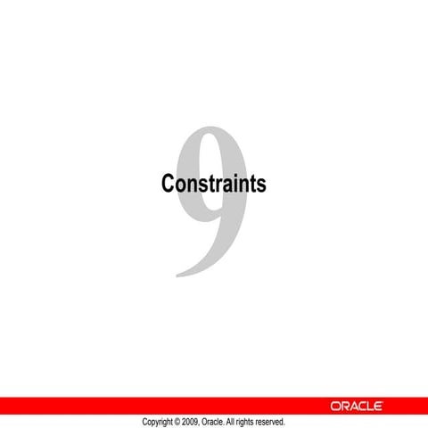 Constraints Constraints Of Oracle Data Base Management Systems Ppt 