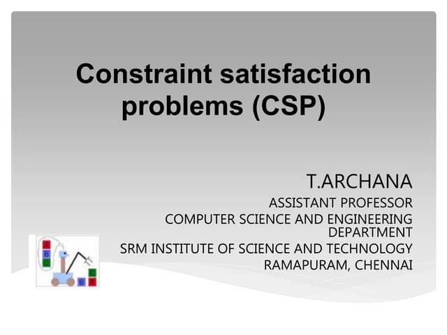Constraint satisfaction problems (csp) | PPT Constraint satisfaction problems (csp) | PPT