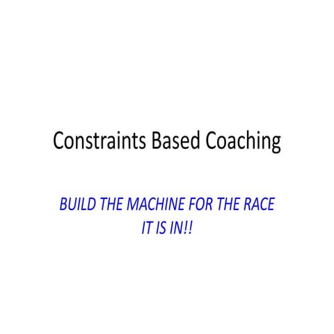 Constraints based coaching | PPT