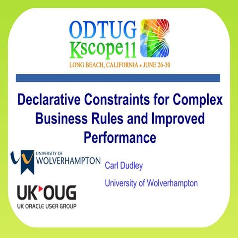 Managing Declarative Constraints Ppt