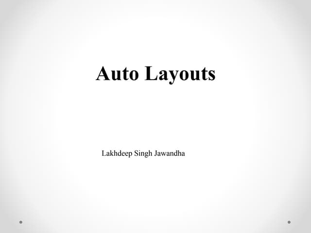 Auto Layouts Nslayoutconstraint Traits In Ios Ppt