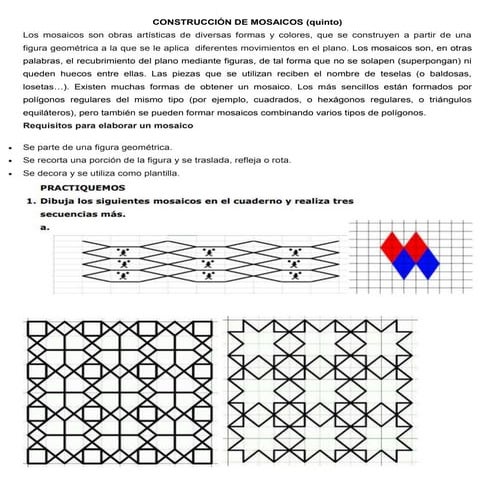 CONSTRUCCIÓN DE MOSAICOS PARA LA BÁSICA PRIMARIA | DOCX