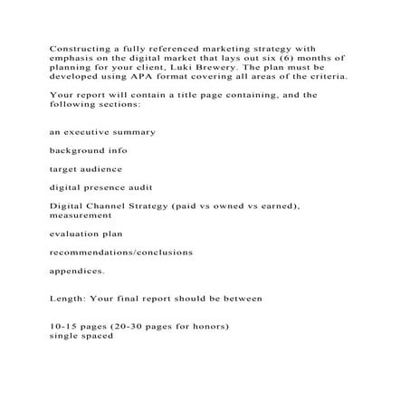 Constructing a fully referenced marketing strategy with emphasis on .docx