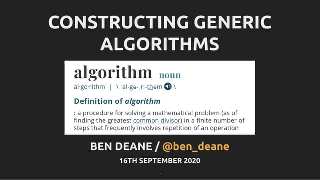Constructinggenericalgorithmsbendeanecppcon2020pdf