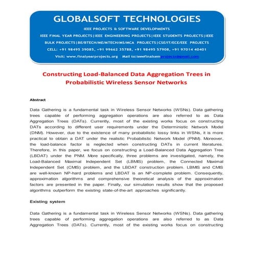 2014 Ieee Java Parallel Distributed Project Constructing Load Balanced 1430