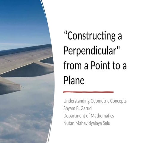 Constructing Perpendicular from point to plane | PPT