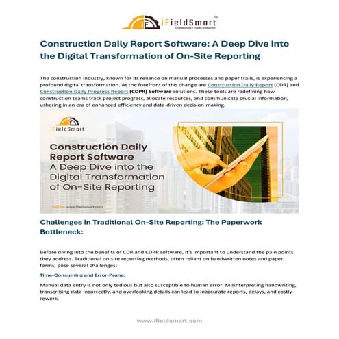 Construction Daily Report Software A Deep Dive into the Digital ...