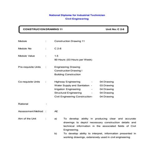 NCIT civil Syllabus 2013-2014 | DOCX