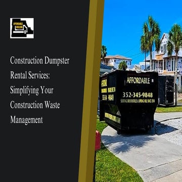 Construction Dumpster Rental Services and It's Importance In ...