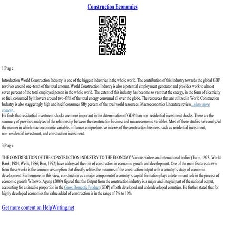 Construction Economics | PDF