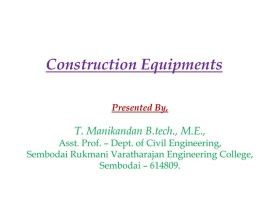 Types of soil excavation tools and machines in construction | PDF