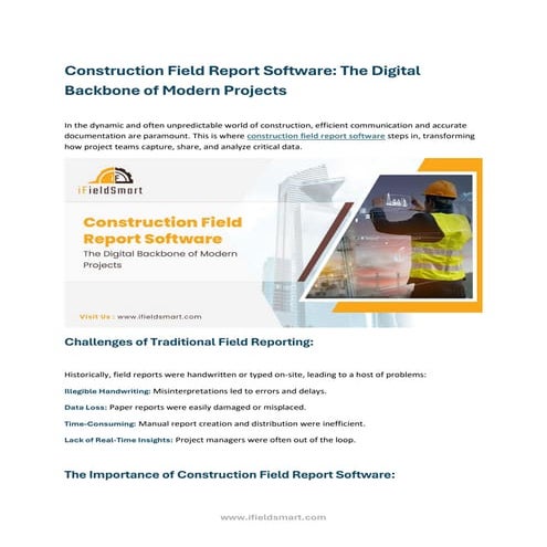 Construction Field Report Software The Digital Backbone of Modern ...