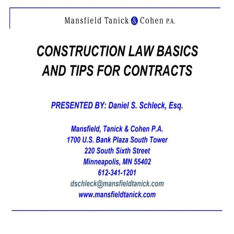 Construction law basics 1103041 | PPT