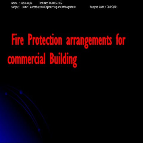Construction Management,Fire Protection arrangement for commercial building | PPT