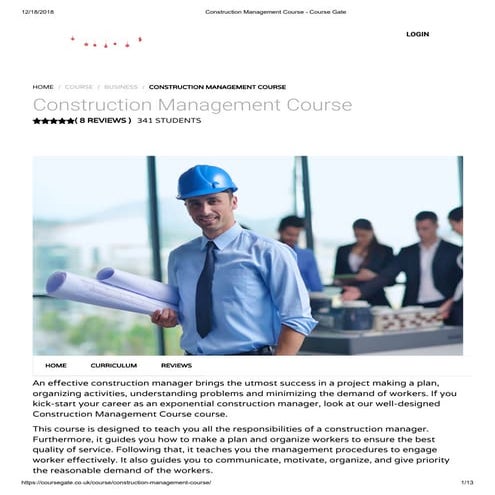 Construction Management Course - Course Gate | PDF