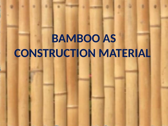 Bamboo reinforced concrete | PPT
