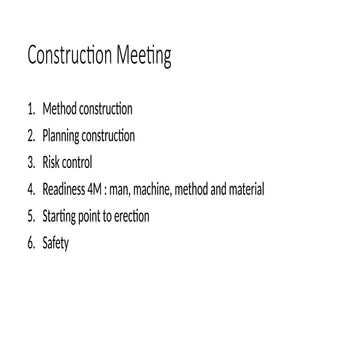 Construction Meeting.pptx for Beginner Engineer | PPT