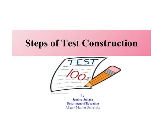 stages of test construction | PPT