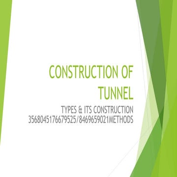 Construction of tunnel | PPTX