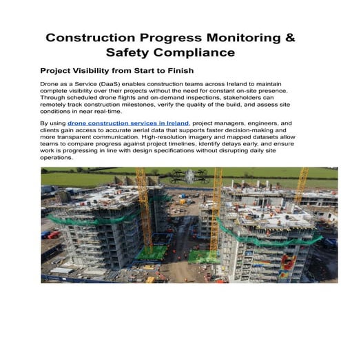 Construction Progress Monitoring & Safety Compliance | PDF