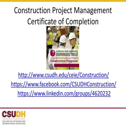 Construction Project Management Info Session - Spring 2019 | PPT