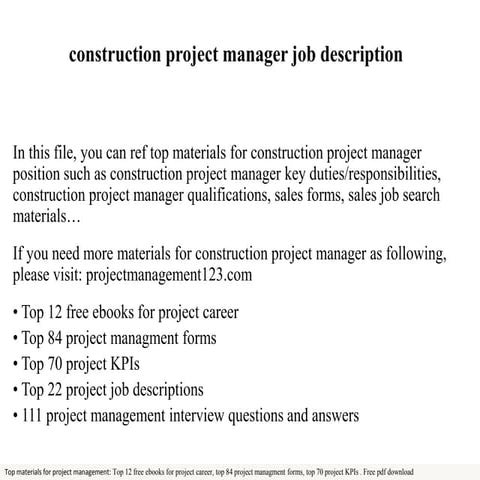 Construction project manager | PPTX