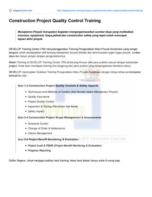 Quality Assurance and Quality Control (QA/QC) Training | PDF