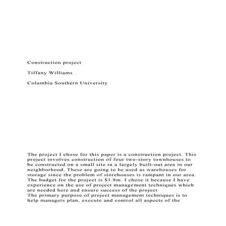 Project management assignment | PDF
