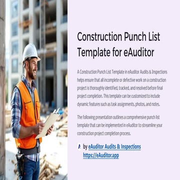 Construction Punch List Template with eAuditor Audits & Inspections | PDF