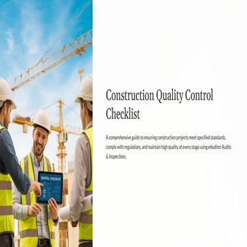 Construction Quality Control Checklist with eAuditor Audits ...