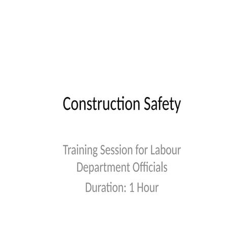 Construction Safety Session for Labour Resources and other Construction ...