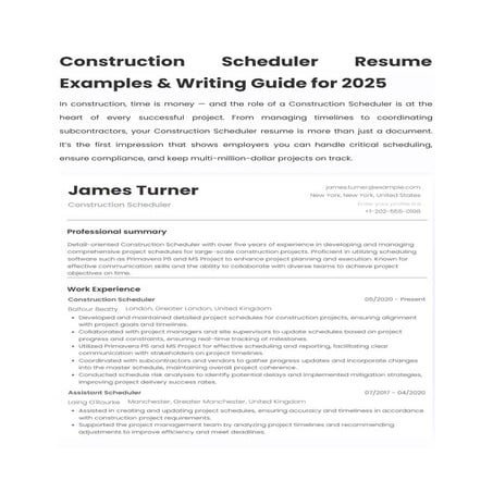 Concrete Finisher Resume Examples & Writing Guide for 2025 | PDF