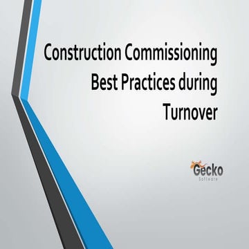 Construction Commissioning Best Practices during Turnover | PPT