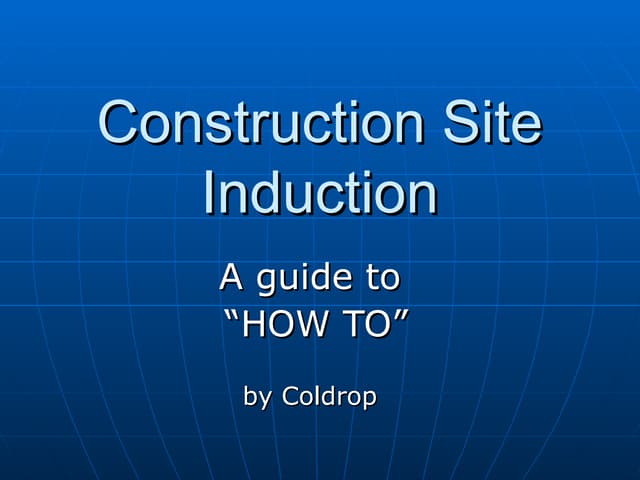 Construction site induction | PPT