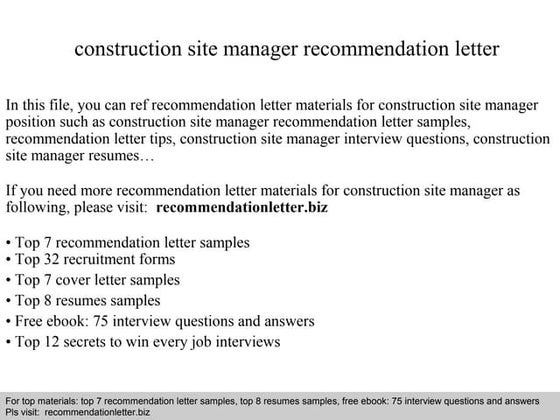 Real estate developer recommendation letter | PPT