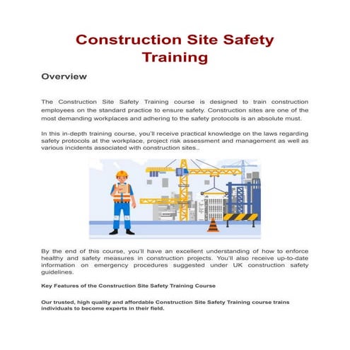 Construction site safety training | PDF