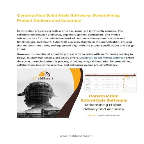 Construction Submittals Software Streamlining Project Delivery And