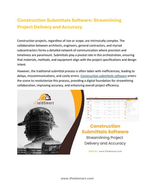 Construction Submittals Software Streamlining Project Delivery And