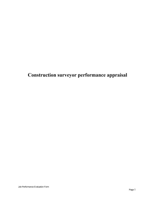 Civil engineer performance appraisal | PDF