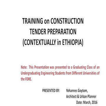 Construction tender preparation | PPT