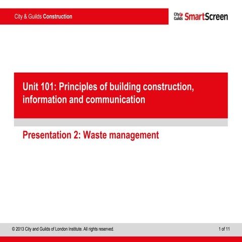 Unit 101 Level 1 Principles of building construction, information and ...