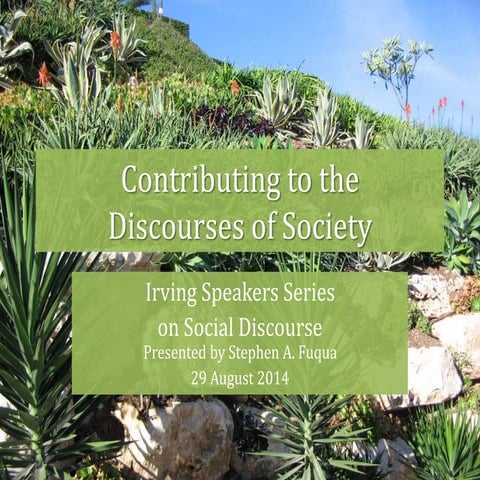 Contributing to the Discourses of Society | PPTX