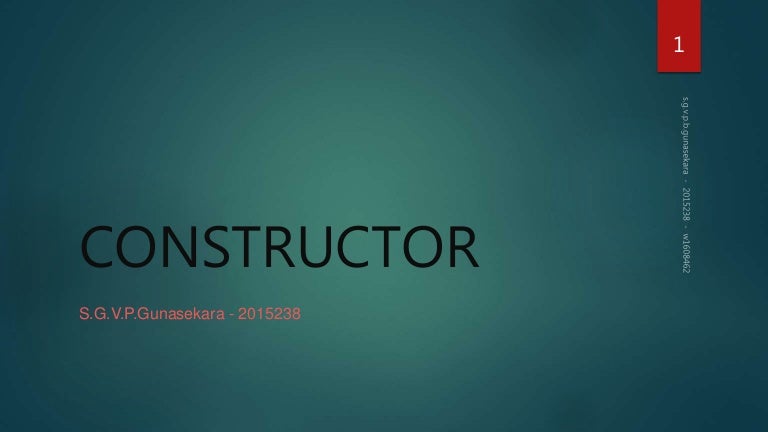 Constructor In Java