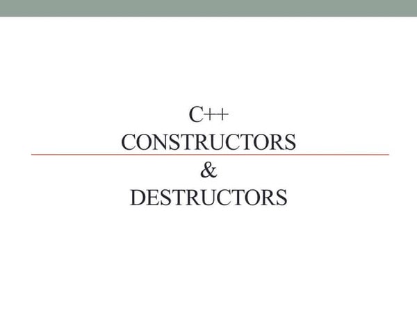 C Constructor And Destructorspptx