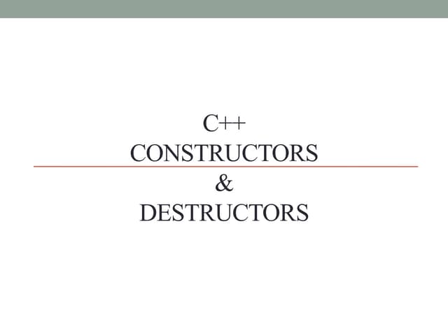 C Constructorsdestructors Operator Overloading And Type Conversion Ppt