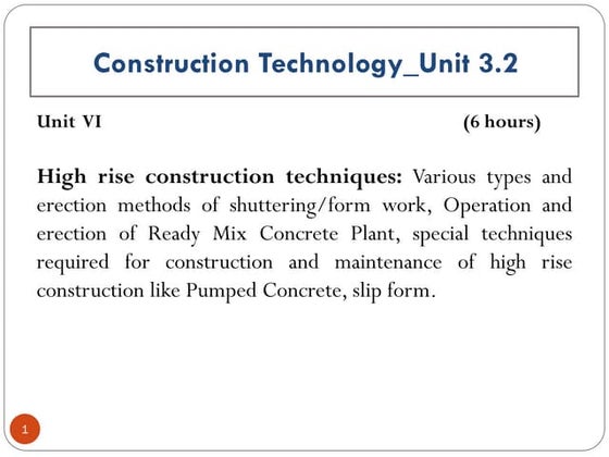 Slip formwork technique | PPTX