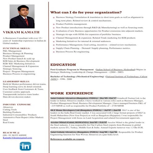 Consultant Profile - Vikram Kamath | PDF
