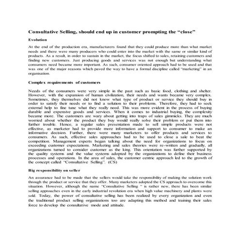 Consultative selling | DOCX