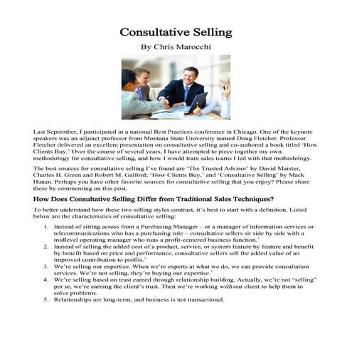 Consultative Selling | PDF