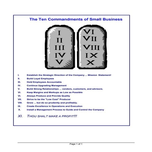 Consulting ten commandments of small business [lesson] | PDF
